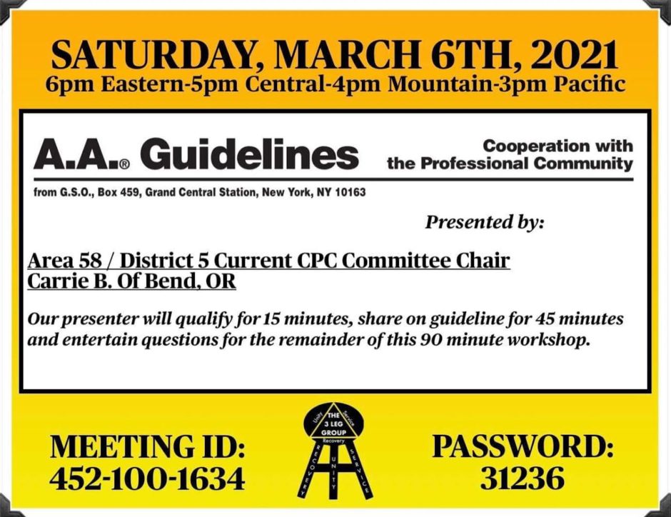 Flyers | Central Oregon Intergroup of Alcoholics Anonymous